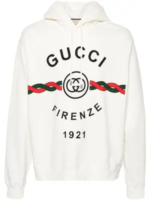 Gucci Firenze 1921 Cotton Hoodie - White