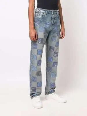 Amiri Patchwork Wide-leg Jeans