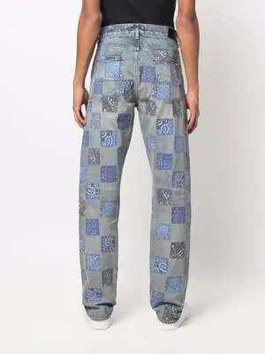 Amiri Patchwork Wide-leg Jeans