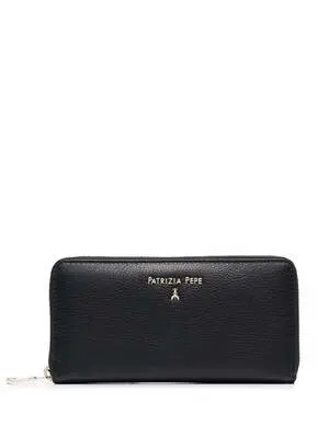 Patrizia Pepe Pebble-leather Continental Wallet - Black