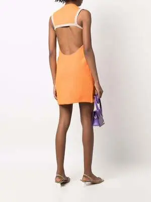 Jacquemus Sorbetto Knitted Mini Dress - Orange