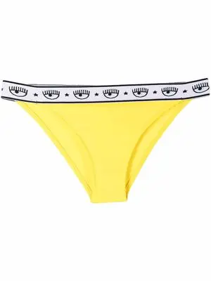 CHIARA FERRAGNI Logo-tape Detail Bikini Bottom - Yellow