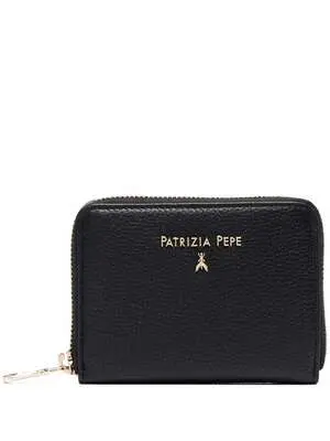 Patrizia Pepe Logo-lettering Pebble Wallet Black