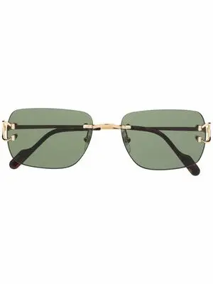 CARTIER Rectangle-frame Sunglasses - Gold