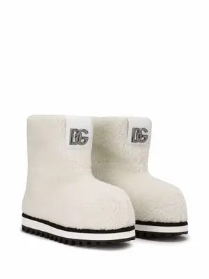 Dolce & Gabbana Logo Patch Ankle Boots