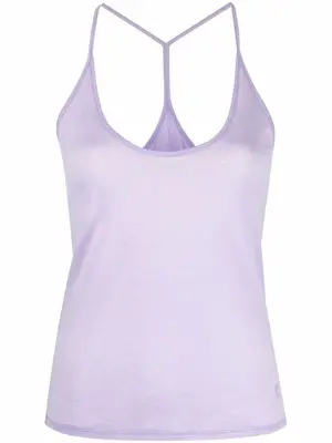 FORTE_FORTE Scoop-neck Spaghetti-strap Top - Purple
