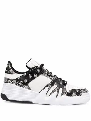 GIUSEPPE ZANOTTI Bandana-print Low-top Sneakers - White