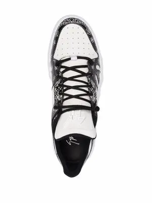 GIUSEPPE ZANOTTI Bandana-print Low-top Sneakers - White