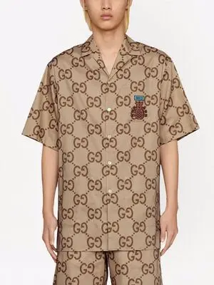 Gucci Pineapple Gg Canvas Bowling Shirt