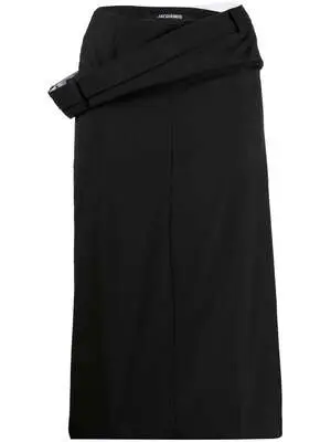 Jacquemus Vela Draped Pencil Skirt