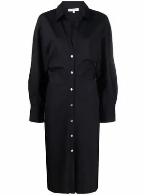 Vince Pointed-collar Cotton Shirt Dress - Blue