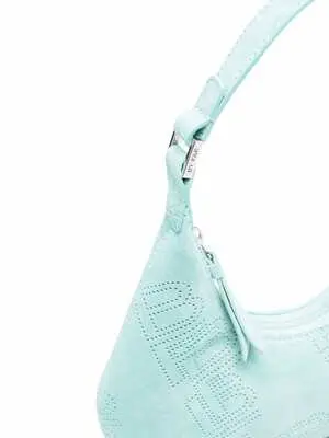 By Far Amber Perforated Logo Shoulder Bag - Blue