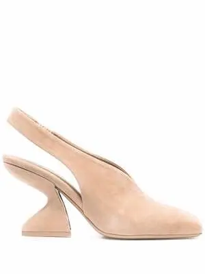 FERRAGAMO F-heel Slingback Pumps - Neutrals