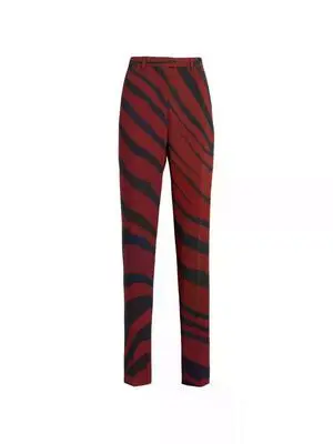 Roberto Cavalli Zebra Print Trousers - Red