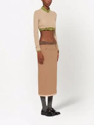 Miu Miu Camel Hair Pencil Skirt
