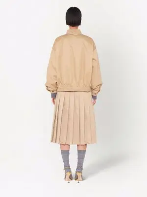 Miu Miu Oversized Cotton Blouson Jacket - Neutrals