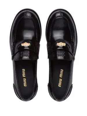 Miu Miu Leather Penny Loafers