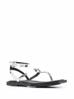 Ami Metallic Flat Sandals