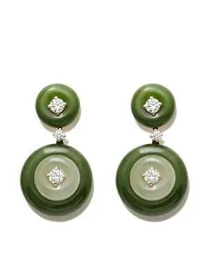 Fernando Jorge 18kt Yellow Jade And Diamond Drop Earrings - Gold