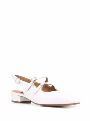 CAREL Peche Buckled Slingback Pumps - White