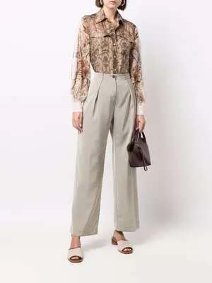 Alberta Ferretti Snake-print Silk Shirt