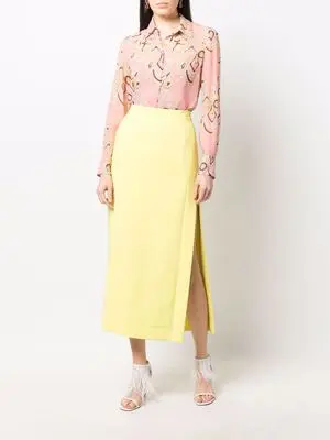 Emilio Pucci High-waisted Slit Detail Ankle-length Skirt