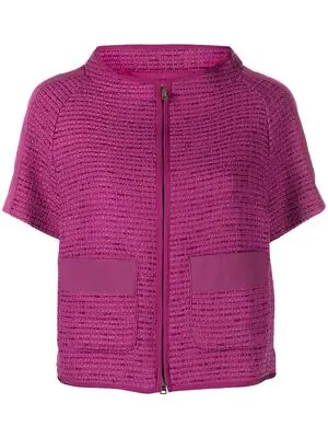 Herno Short-sleeve Tweed Jacket - Purple