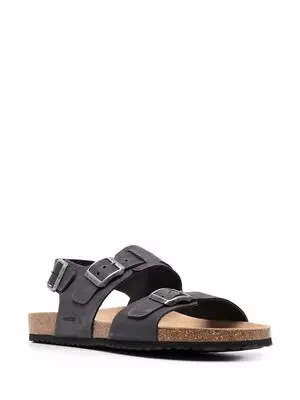 Geox Ghita Leather Sandals - Black