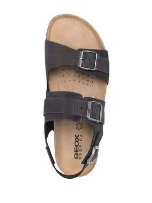Geox Ghita Leather Sandals - Black