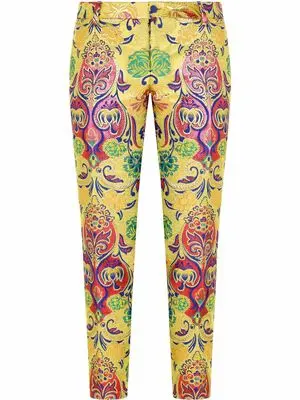 Dolce & Gabbana Patterned Jacquard Trousers - Yellow