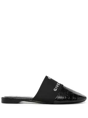 Givenchy Logo-print Round-toe Mules - Black