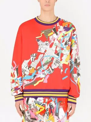 Dolce & Gabbana Patchwork-print Crewneck Sweatshirt