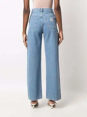 Carhartt Work In Progress Jane Wide Leg Jeans In Deep Organic Cotton Blend - Blue