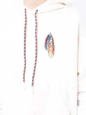 COUNTY OF MILAN Feather Embroidery Layered-sleeve Hoodie