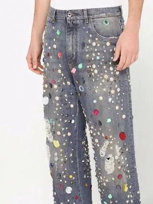 Dolce & Gabbana Embellished Straight-leg Jeans