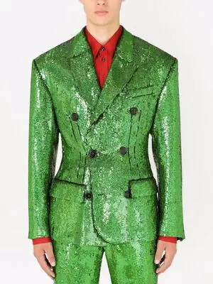 Dolce & Gabbana Sequin-embellished Double-breasted Blazer