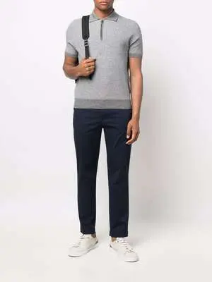 Canali Cotton Zip-up Polo Shirt