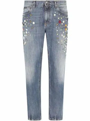 Dolce & Gabbana Crystal-embellished Jeans