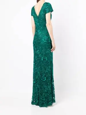 Tadashi Shoji Embroidered Tulle Gown