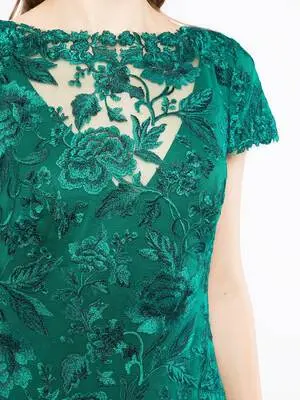Tadashi Shoji Embroidered Tulle Gown