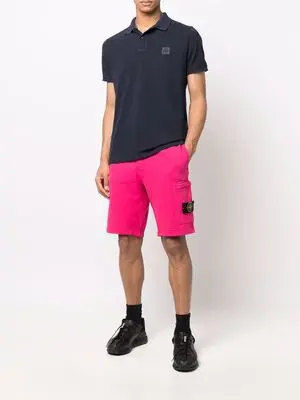 Stone Island Logo-patch Track Shorts - Pink
