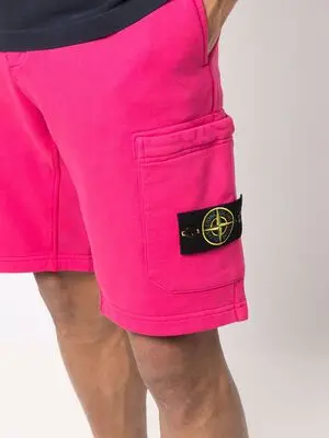 Stone Island Logo-patch Track Shorts - Pink