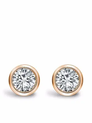 PRAGNELL 18kt Rose Gold Diamond Sundance Stud Earrings - Pink