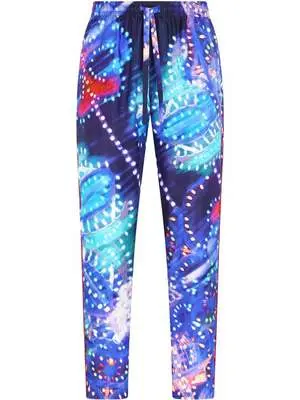 Dolce & Gabbana Luminaire-print Silk Pajama Trousers - Blue