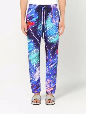 Dolce & Gabbana Luminaire-print Silk Pajama Trousers - Blue