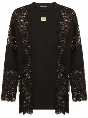Dolce & Gabbana Lace-detail Long-sleeve T-shirt