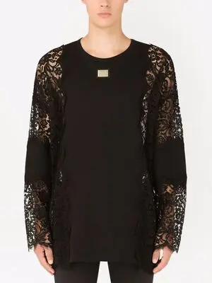 Dolce & Gabbana Lace-detail Long-sleeve T-shirt