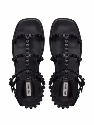 Miu Miu Studded-flat Sandals