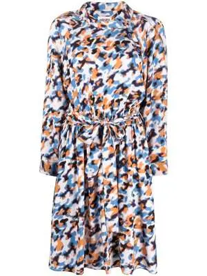 Kenzo Abstract-print Midi Dress - Blue