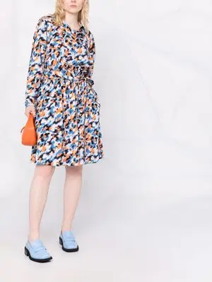 Kenzo Abstract-print Midi Dress - Blue
